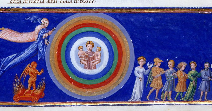 ‘Dante and Beatrice before the Seven Spheres of Man’ from Divine Comedy ...