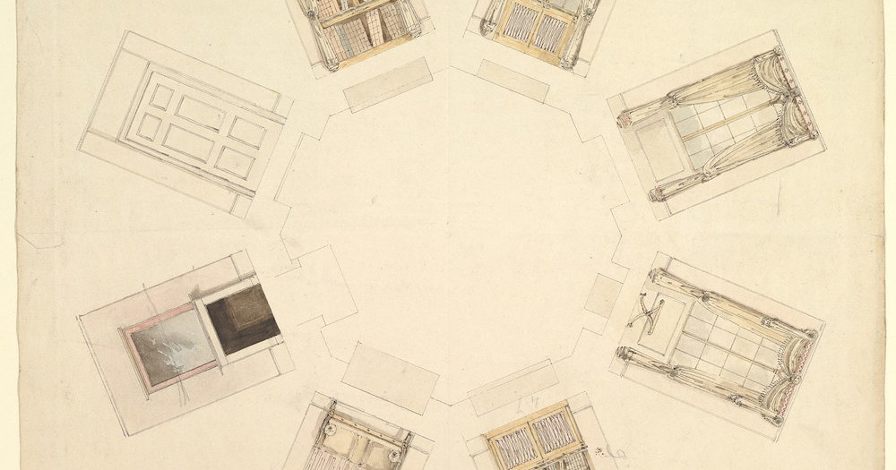 Octagonal Room With Sectional Views (19th century) | Public Domain ...