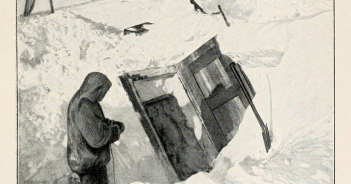 ‘Entrance to the Hut’ by Hjalmar Johansen from An Account of the ...