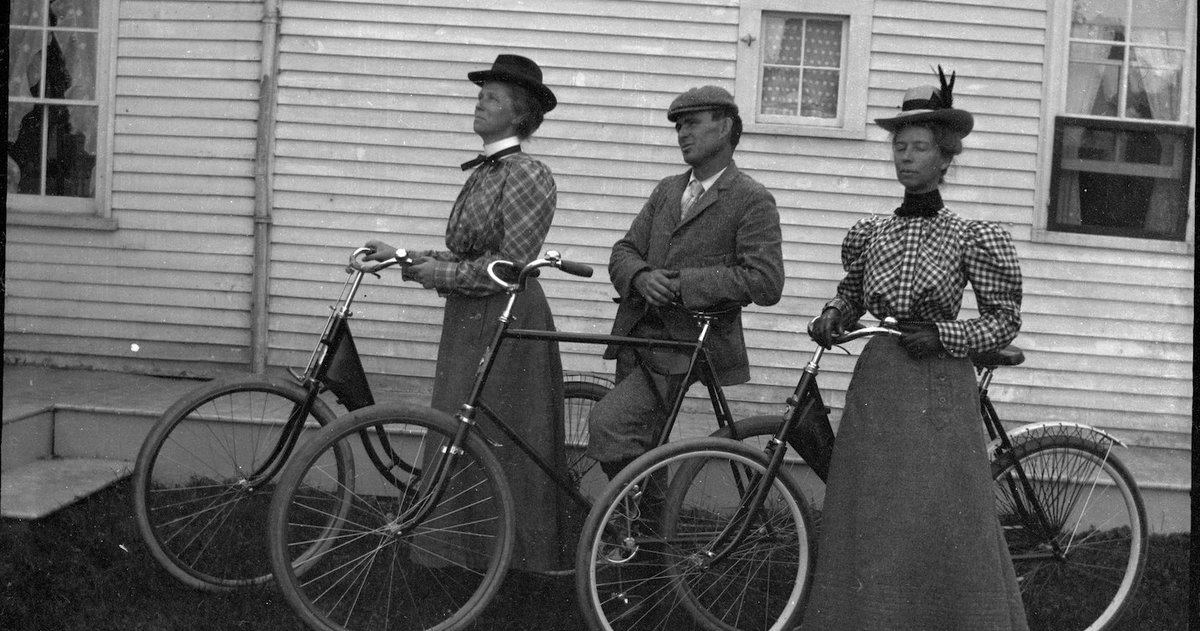 Fannie, Lillie & Harry & their bicycles.”’ by Theresa Babb (ca. 1898 ...