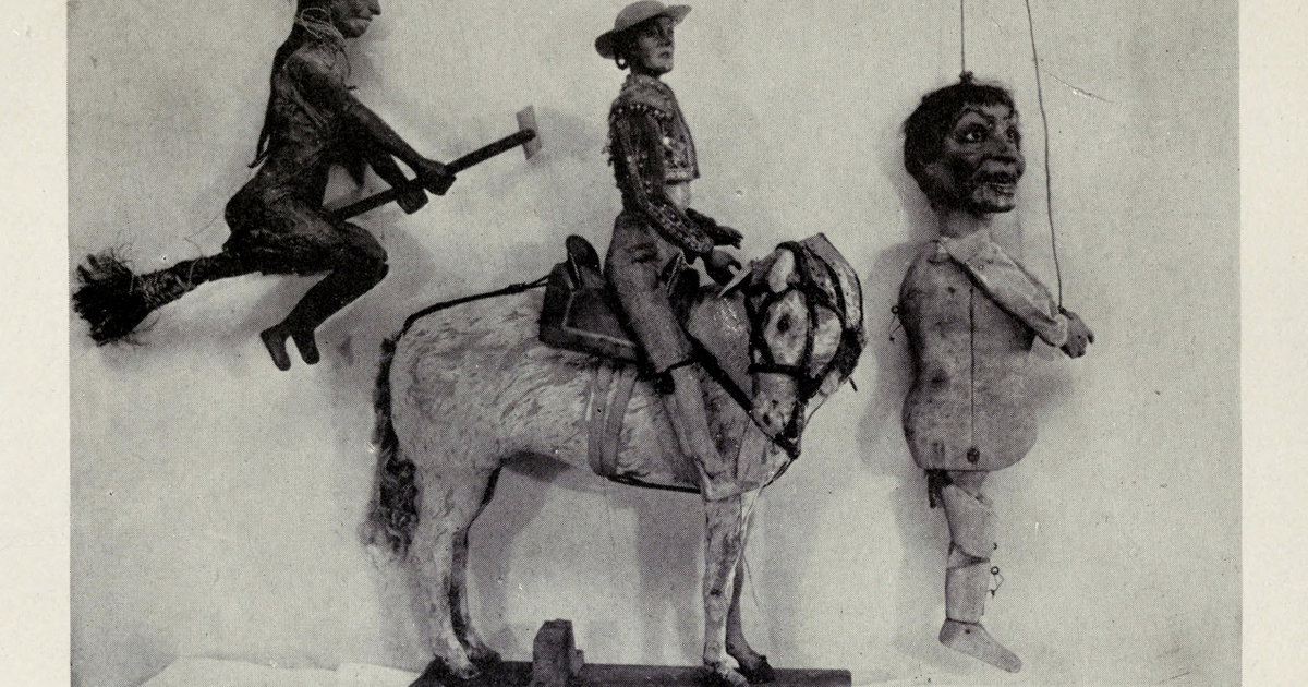 ‘Wooden Spanish Puppets’ from A Book of Marionettes (1920) | Public ...