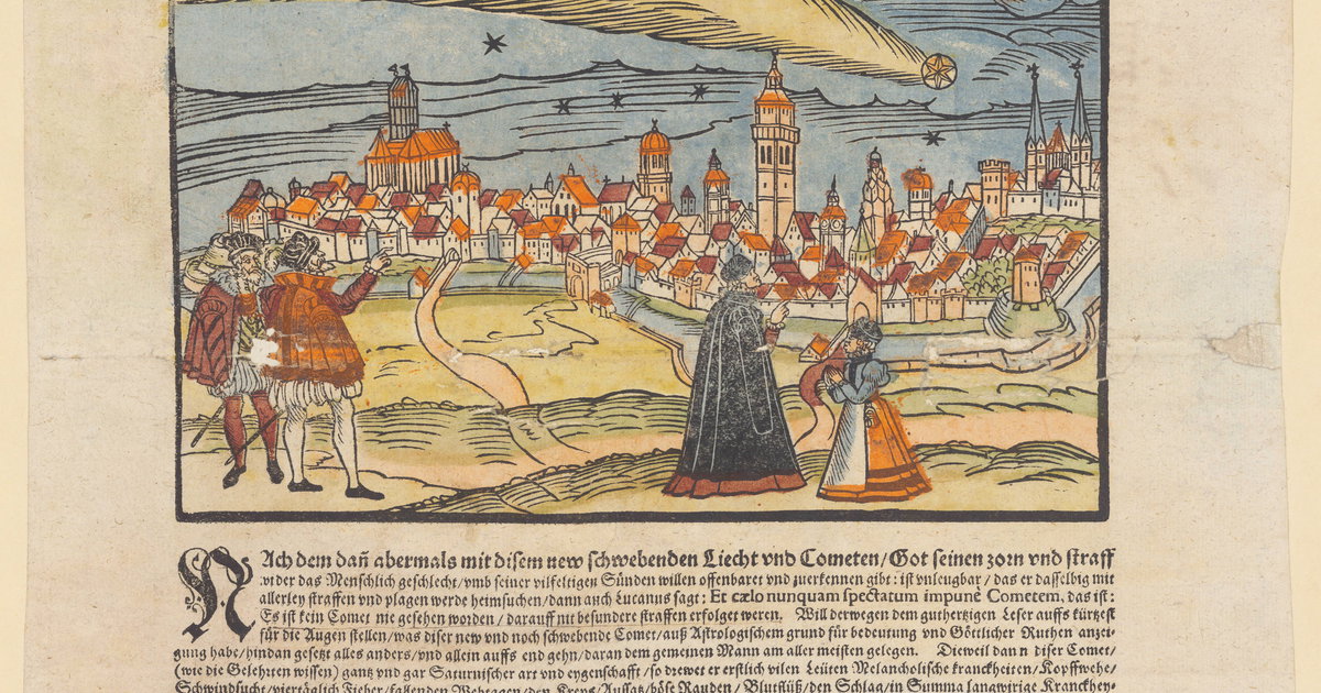 The comet that appeared over Augsburg in November, 1577. (1577 ...