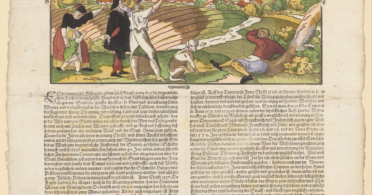 Comet apparition from November 1577 with a view of Nuremberg. (1577 ...