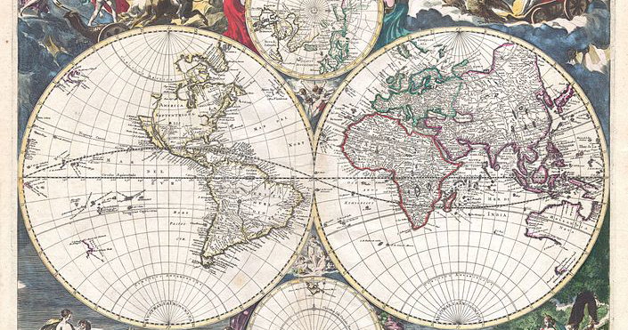 ‘A New Map of the Whole World’ by A. J. Bormeester (1684) | Public ...