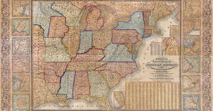 Mitchell’s National Map of the American Republic or The United States ...