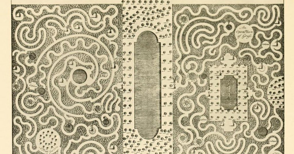 ‘Maze Design by Batty Langley ’ by W. H. Matthews from Mazes and ...