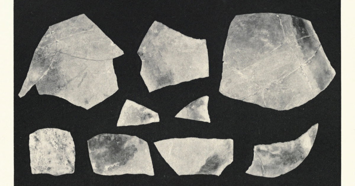 ‘Ostrich Egg-Shell Fragments Painted with Bitumen, From Grave at Kish ...