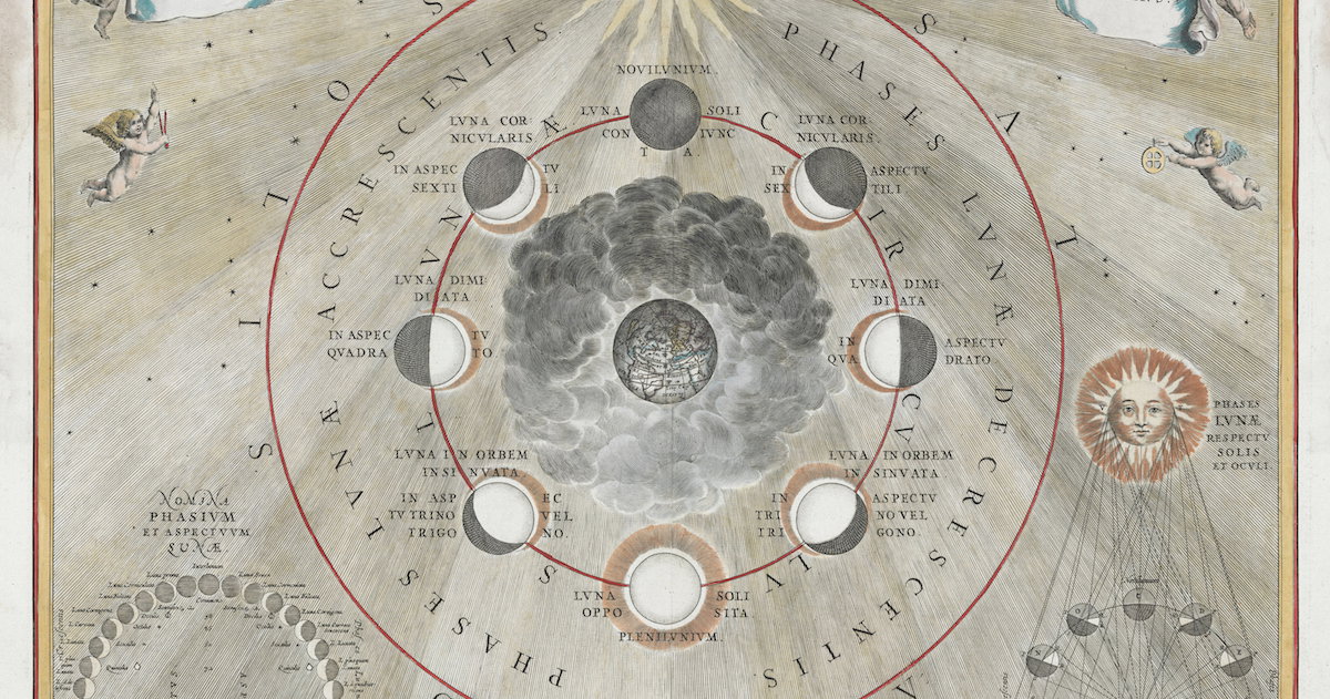 ‘Selenographic Phases of the Moon’ by Andreas Cellarius from Harmonia ...