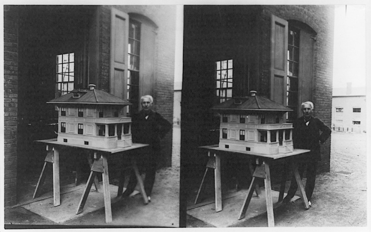 Thomas Edison with a Model of His Concrete House (ca. 1911) | Public ...