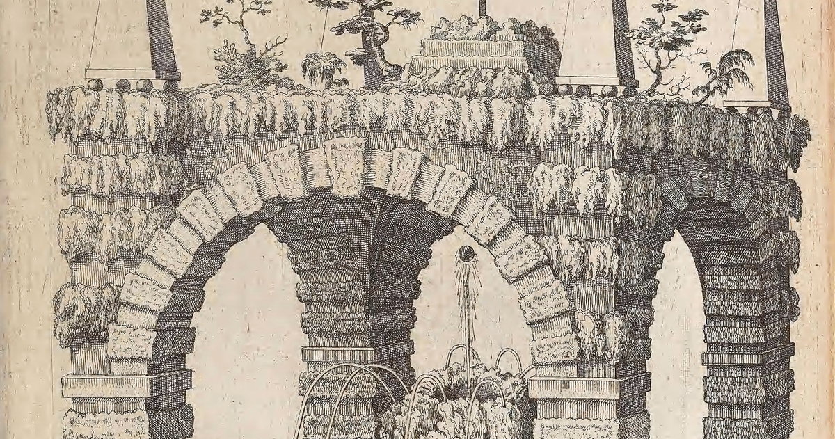 ‘Grotto-Esque Design for a Rustic Fountain’ from Les raisons des forces ...