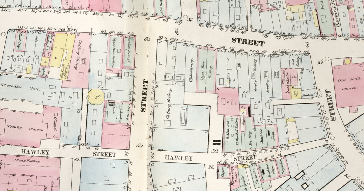 ‘Sanborn map of Boston, Massachusetts’ by Daniel Alfred Sanborn (1867 ...