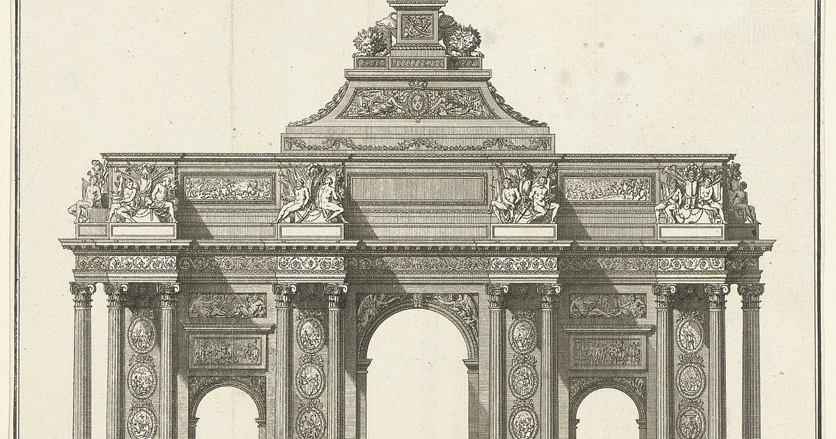 ‘Design for the Arc de Triomphe at Place du Trône’ by Claude Perrault ...