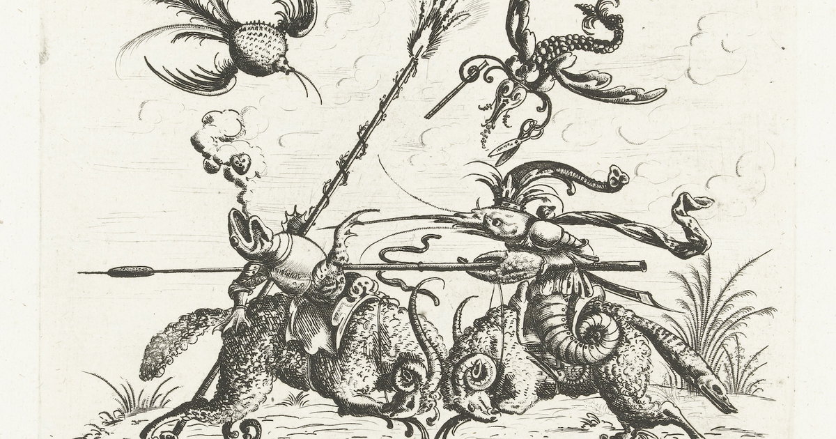 ‘Battle Between Frog and Lobster’ by Christoph Jamnitzer (1610 ...