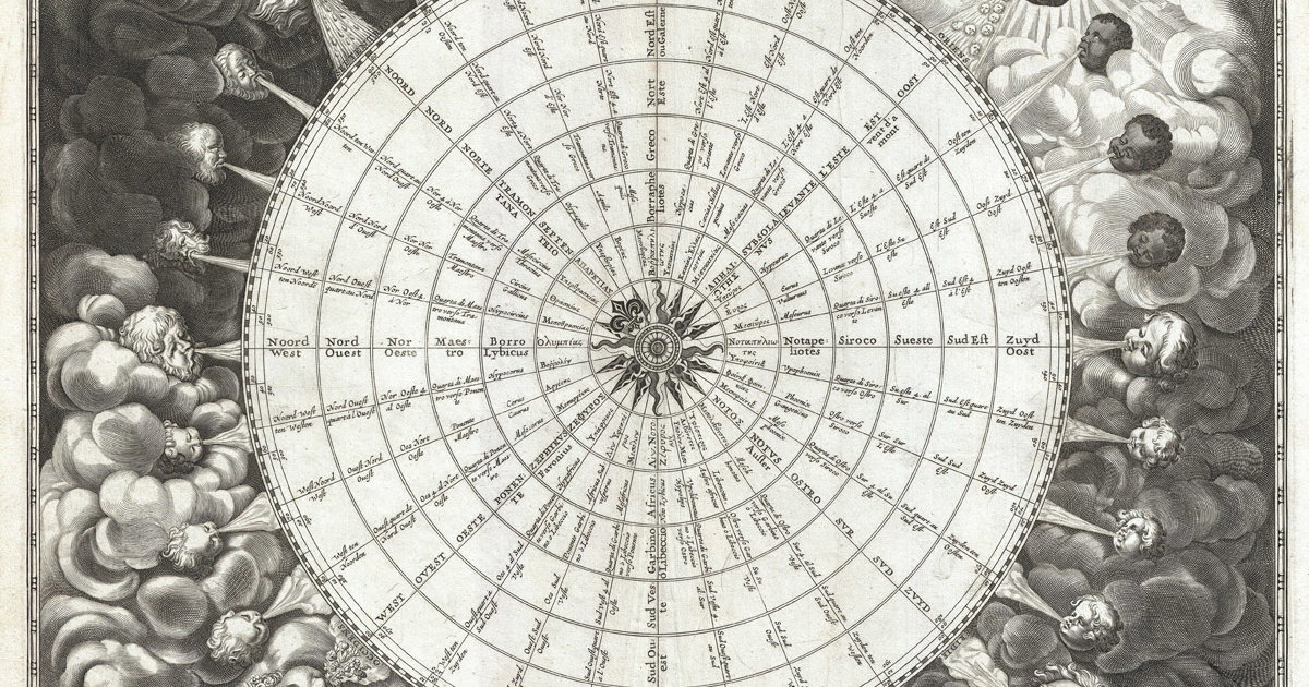 ‘Map of the Winds’ by Jan Janssonius (1650) | Public Domain Image Archive