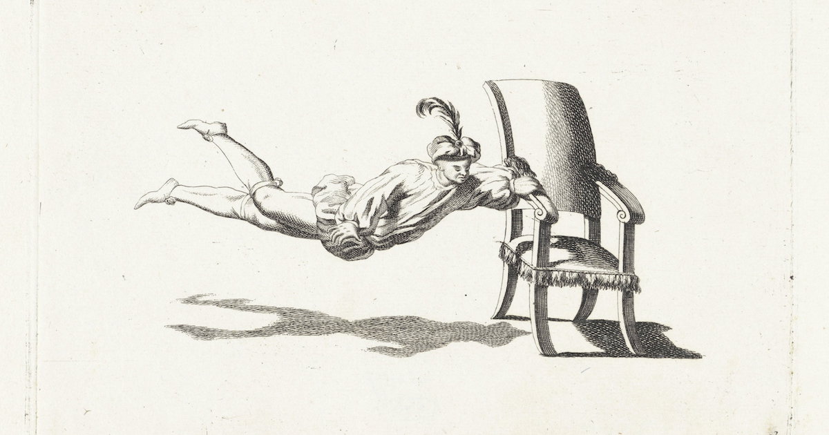 ‘Acrobat Floating on the Arm of a Chair’ by Gerardus Josephus Xavery ...