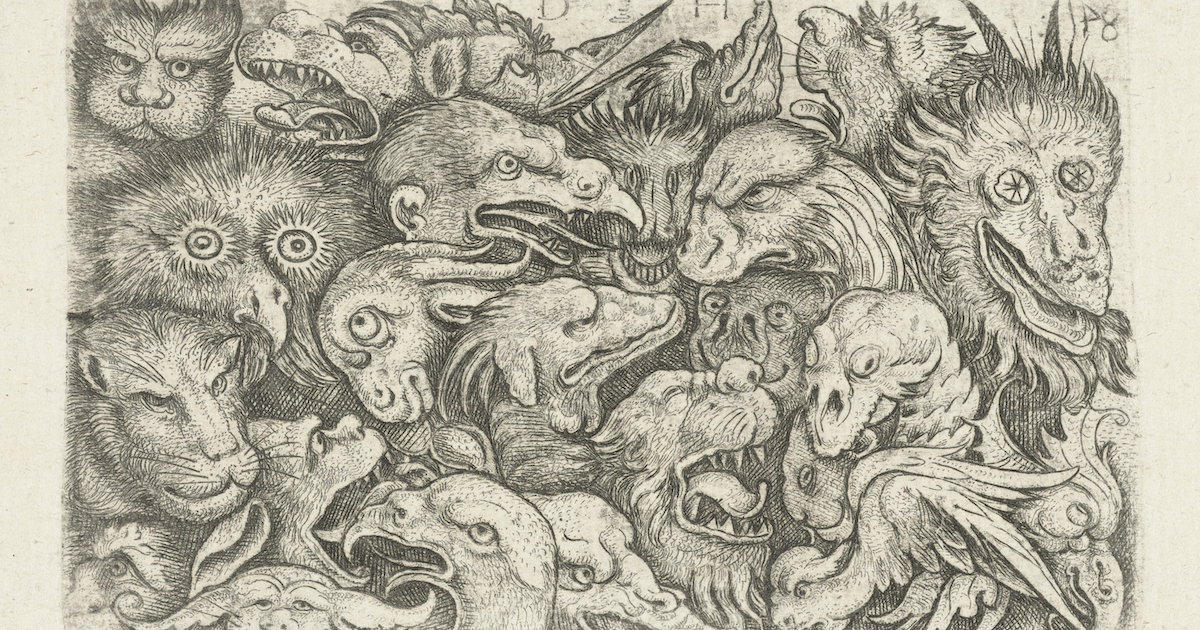 ‘Grotesque Decoration with Animal Heads’ by Daniel Hopfer (ca. 1520 ...